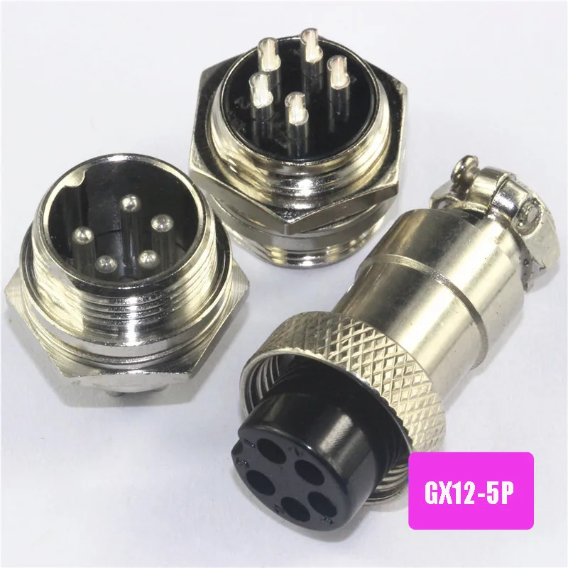 10set=20pcs GX12 5P Industrial Connector 12mm 5Pin Jack+Plug Wire Panel ...