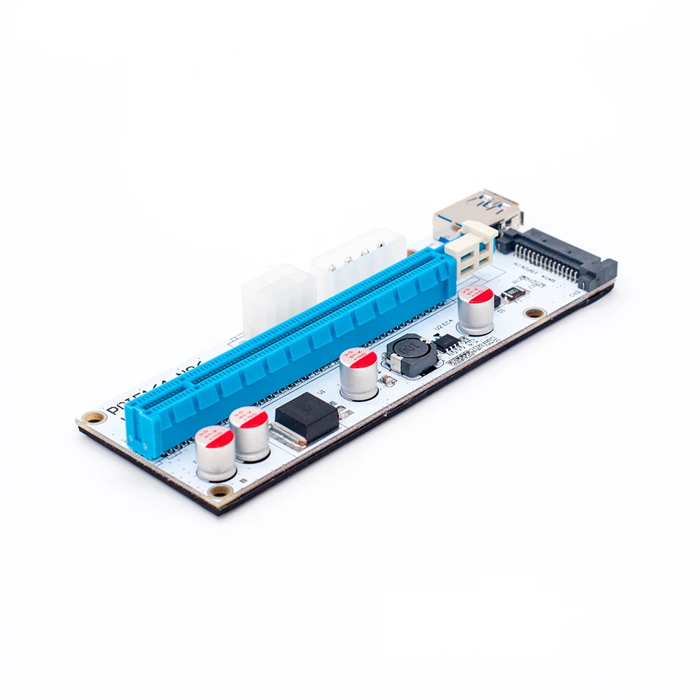 3 in 1 4pin molex pci-e riser 008 card 6pin riser sata 60cm pcie 1x to ...