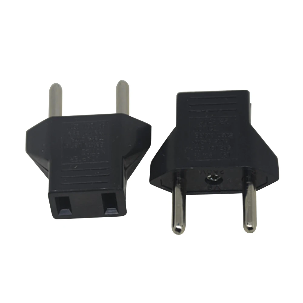 2 Pcs EU To US Plug Charger Head Converter Adapter Connector Flat to ...
