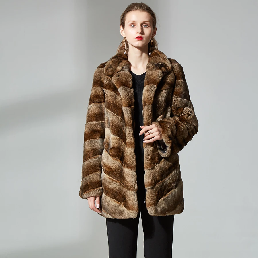 High quality rabbit fur coats for women rex rabbit fur coat real fur ...