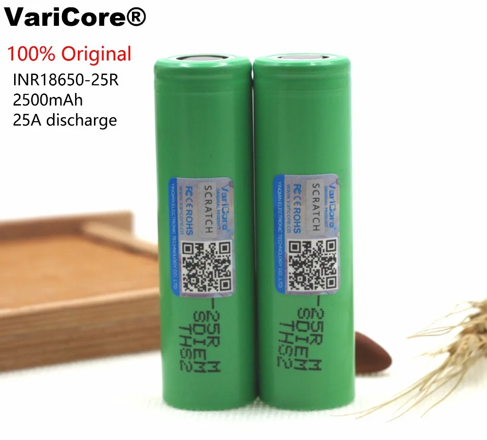 2PCS VariCore New 18650 2500mAh Rechargeable Battery 3.6V INR18650 25R ...