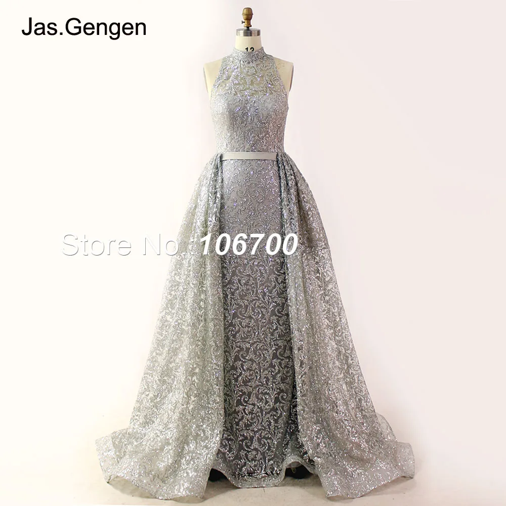 New Two Pieces Detachable Train Prom Dresses vestidos de fiesta Glitter ...