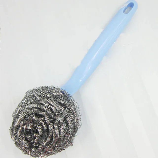 Long Handle Kitchen Steel Wash Pot Wire Brush Hand Metal Wire Dish ...