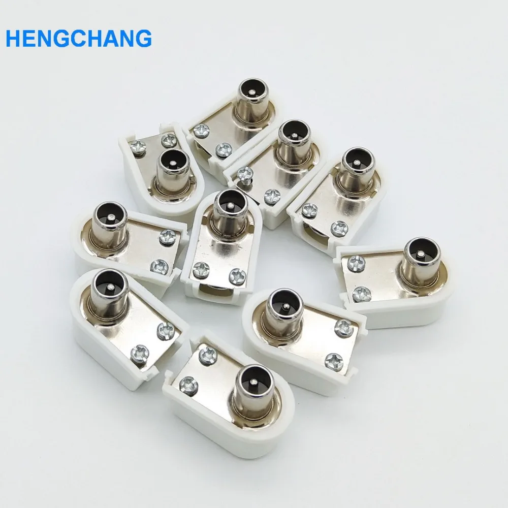10pcs Right Angle Free Welding RF Television Male Plug 9.5 L TV RF ...