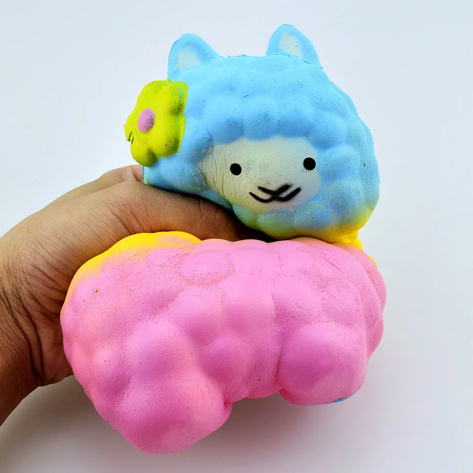 1pcs 18cm Toys Jumbo Squishy Big Colourful Phone Strap Rainbow Sheep ...