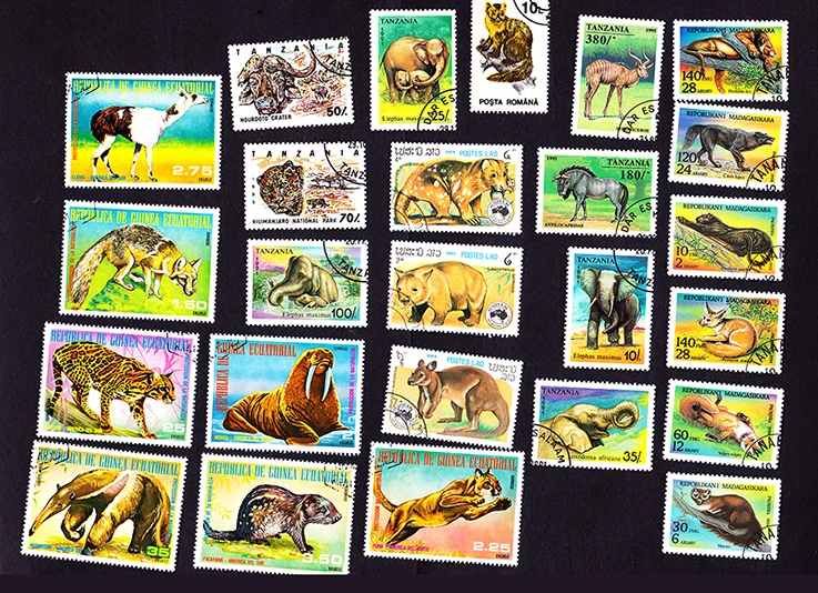 Art & Collectibles Collectibles 50 wild animals postage stamps mixed ...