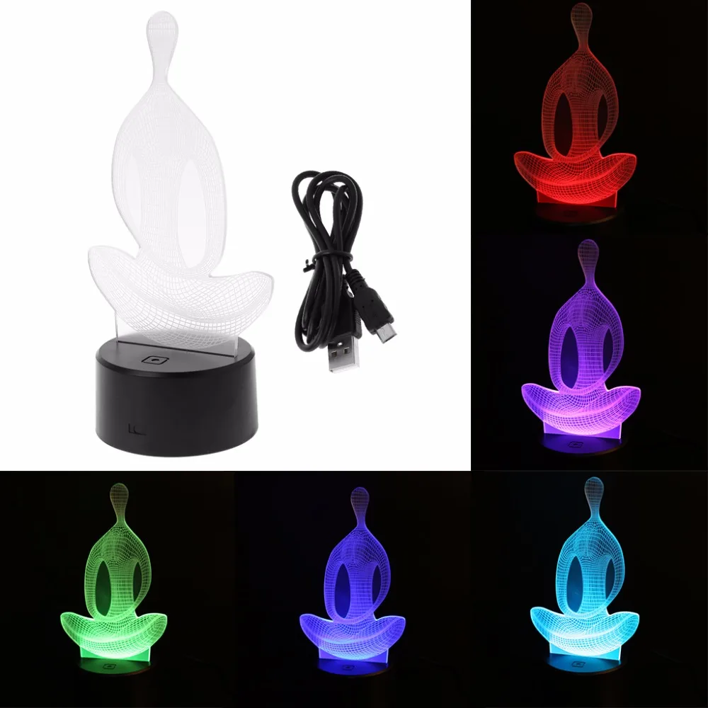 Aliexpress.com : Buy 3D illusion Yoga Meditation Night Light 7 Color ...