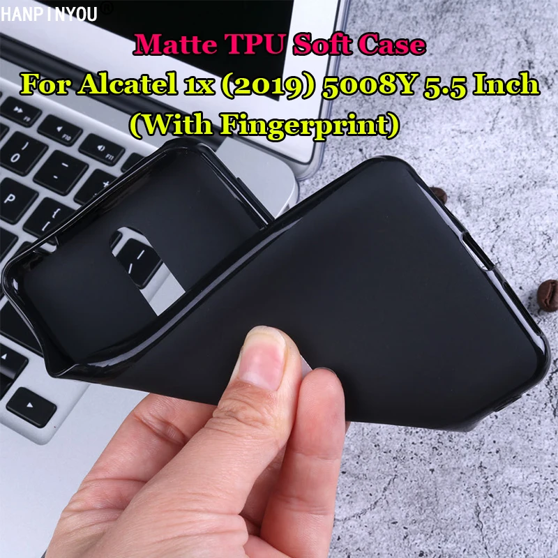 Alcatel 1x (2019) 5008Y 용 전화 케이스 5.5 "슬림 소프트 TPU 케이스 젤 편안한 매트 보호 실리콘 보호 ...