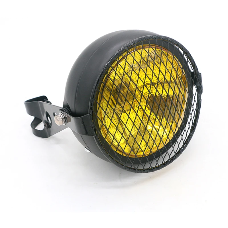 Fashion Motorcycle Headlight with Support Moto Net Grill Headlamp ...