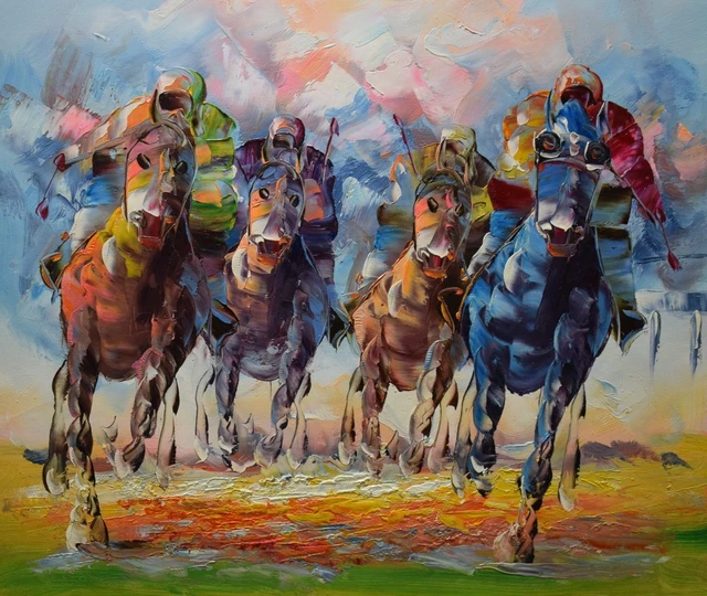 Abstract Horse Racing Paintings