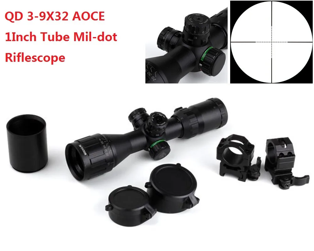 Hunting Illuminated 3 9X32 AOCE Compact Rifle Scope Mil Dot Scopes Hunting Illuminated 3 9X32 AOCE Compact Rifle Scope Mil Dot Scopes