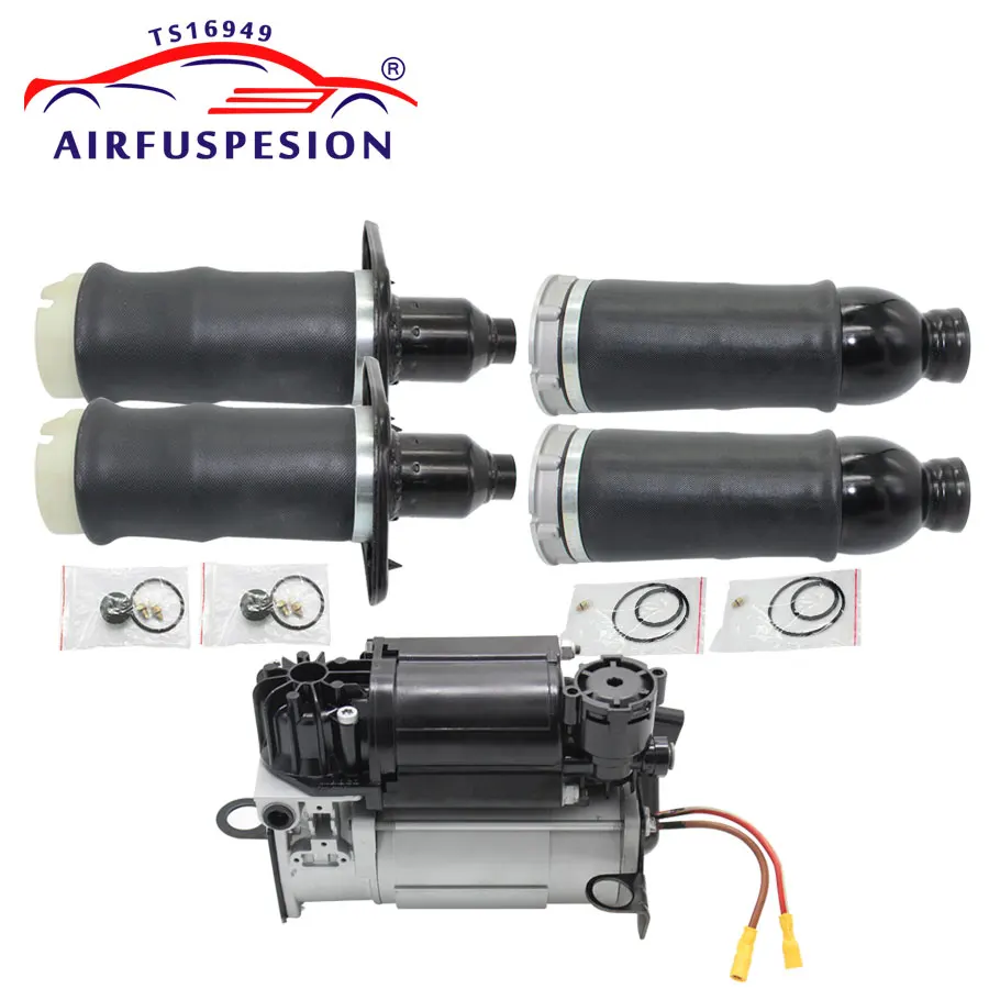 5PCS Air Suspension Spring Bag + Air Compressor Pump For Audi A6 4B C5 ...