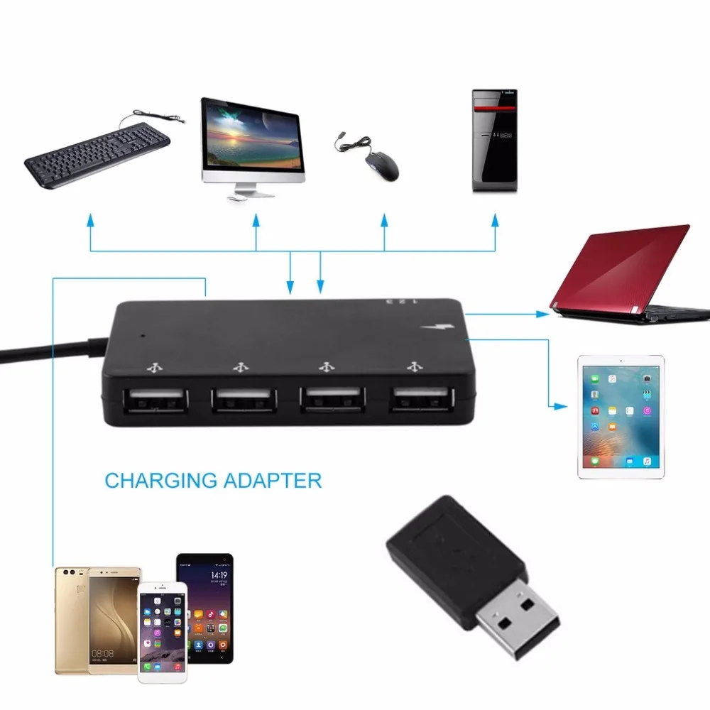 Micro USB OTG Charge HUB Adapter Hot plugging USB Hubs For Smartphone ...