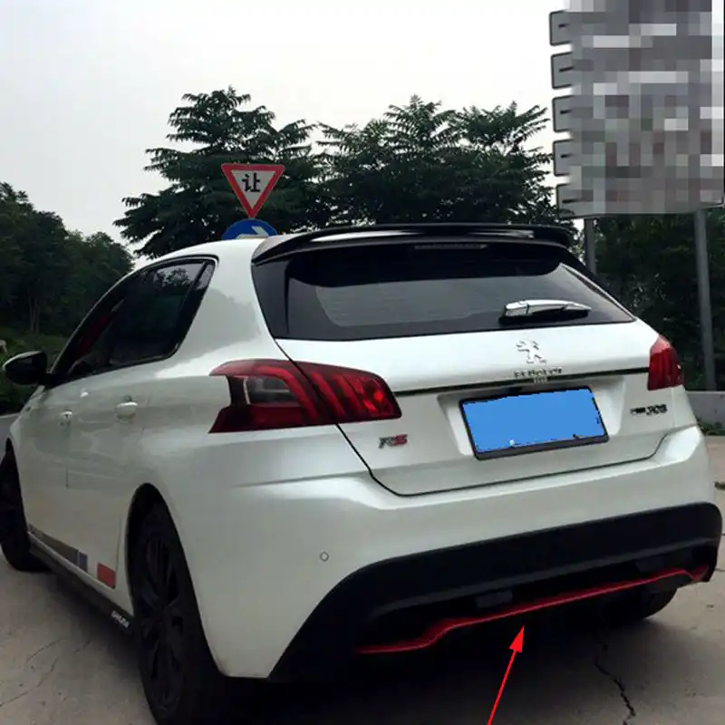 Rear Bumper Spoiler For Peugeot 308 2014 2015 Rear Bumper Lip Diffuser ...