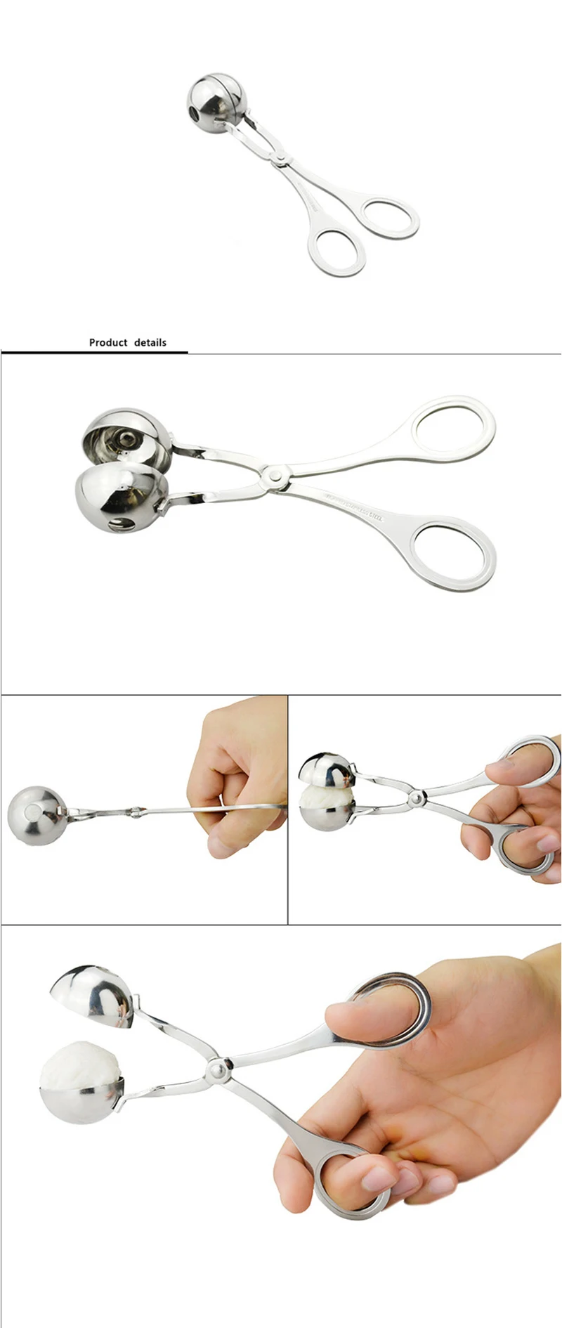 2 размера фантастические кухонные фрикадельки из нержавеющей стали ...