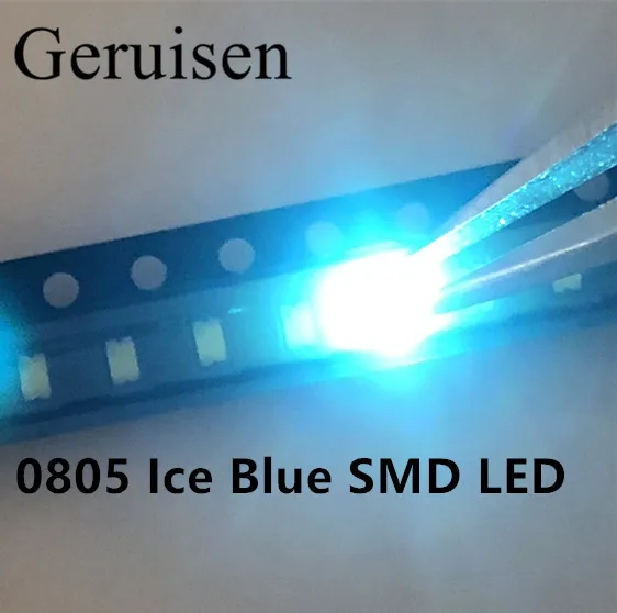 50 piezas 0805 azul hielo 2012 luz azul claro Ultra brillante SMD LED ...