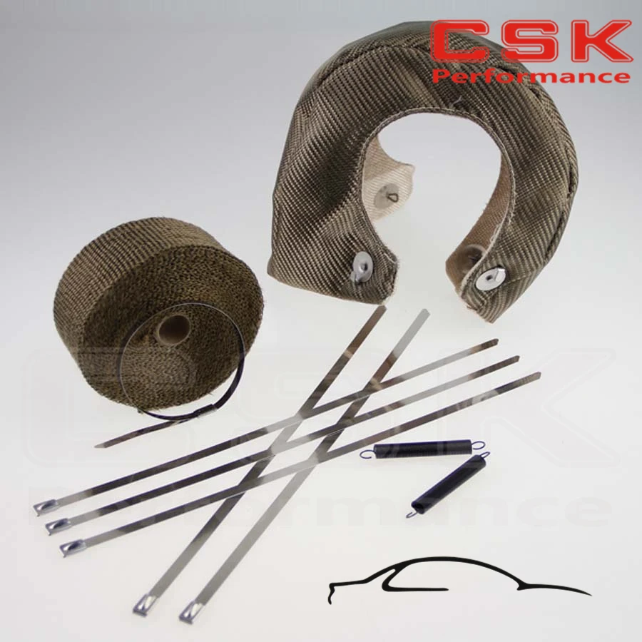 T3 BASALT TURBO TURBINE HEAT WRAP BLANKET +30FT Downpipe Header Wrap ...