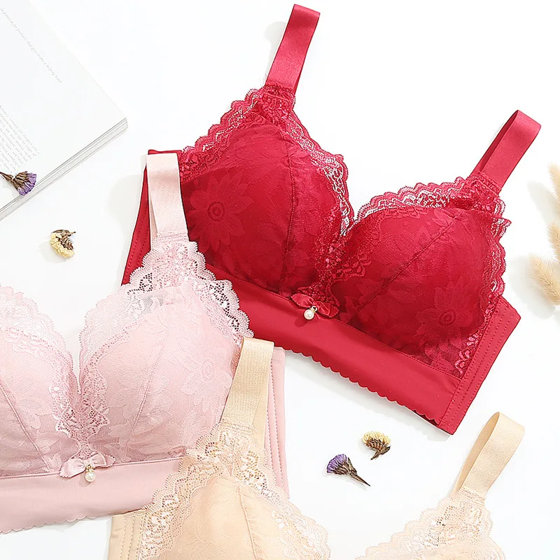 2018 Fashion New Sexy Ladies Push Up Underwear 3 4 Cup Padded Lace Bra