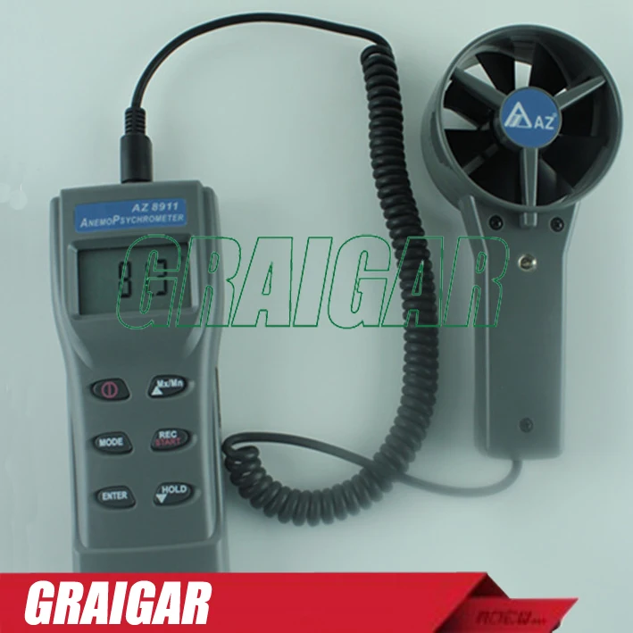 AZ8911 Portable Remote Fan Anemometer air flow meter,AZ8911 temperature ...
