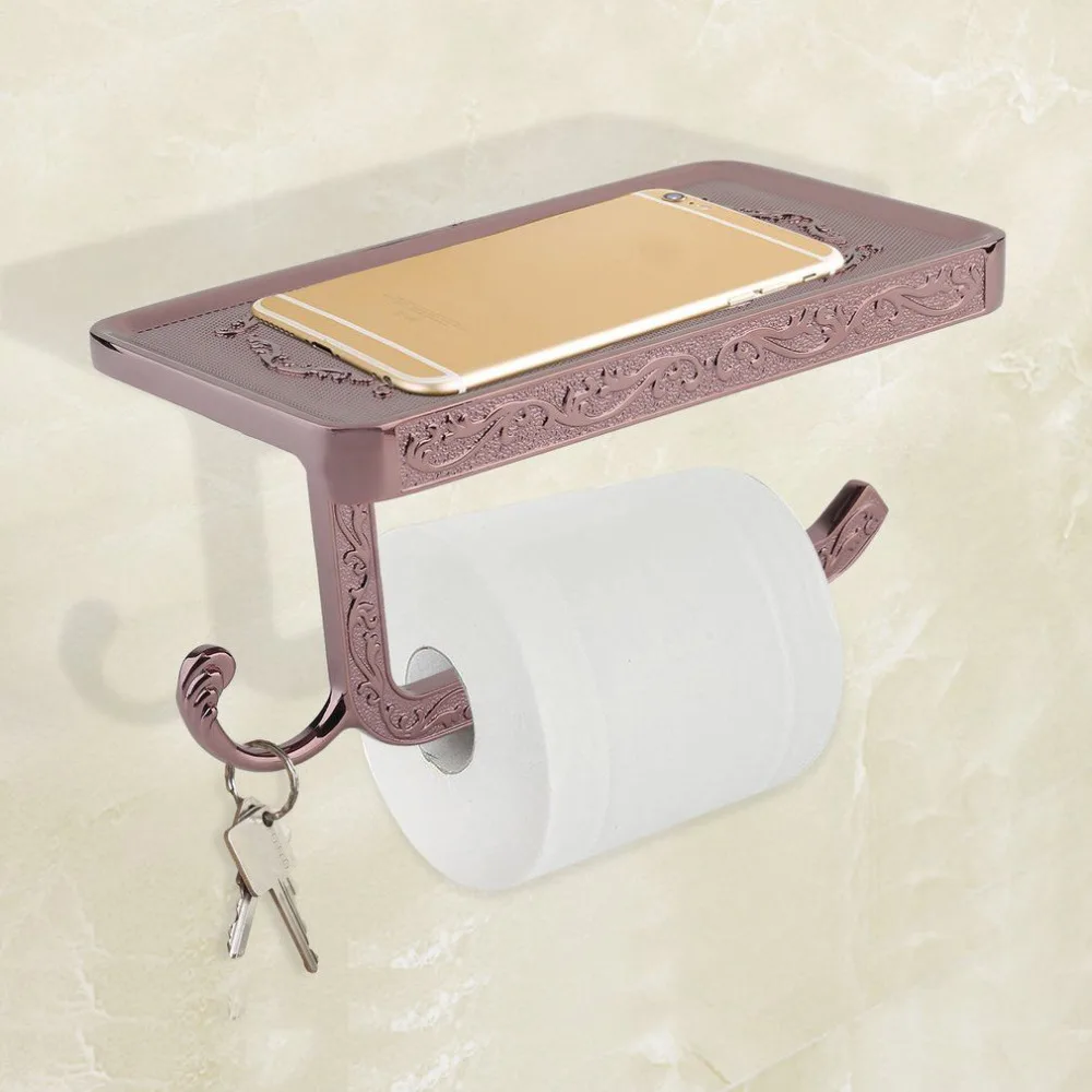 Antique Tissue Roll Paper Holder Vintage Multifunctional Toilet Embossed Plating Towel Paper