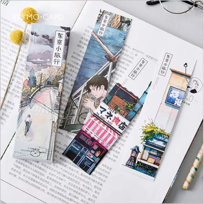 30Pcs/Pack Retro Travelling Diary In Tokyo Travelling Scenery Bookmark ...