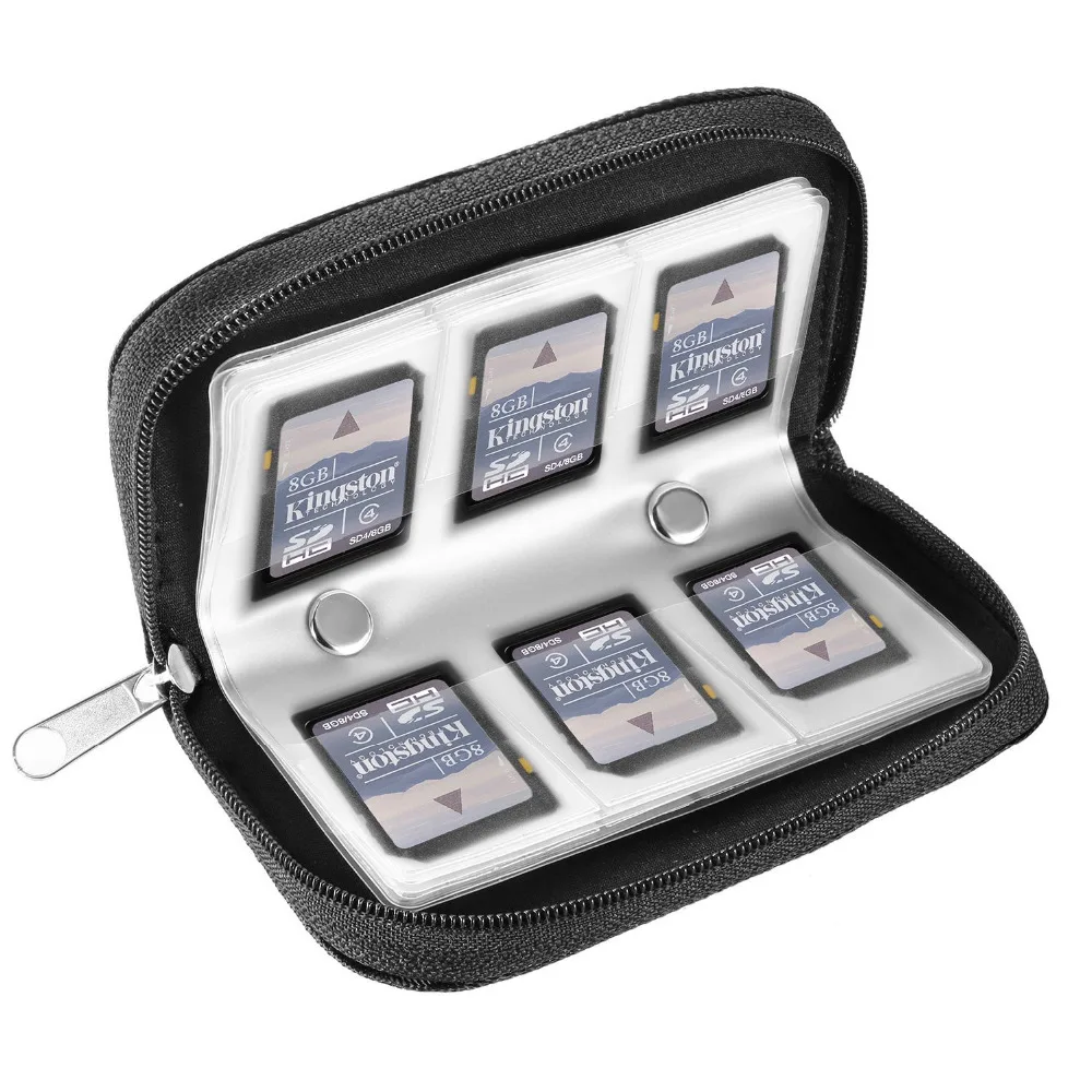 Neewer Portable Camera SD Memory Card Case Pouch 8 Pages 22 Slots ...