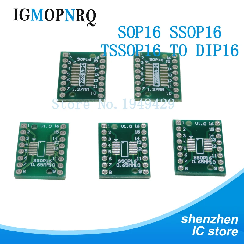 10pcs Tssop16 Ssop16 Sop16 Smd To Dip16 Ic Adapter Converter Socket ...