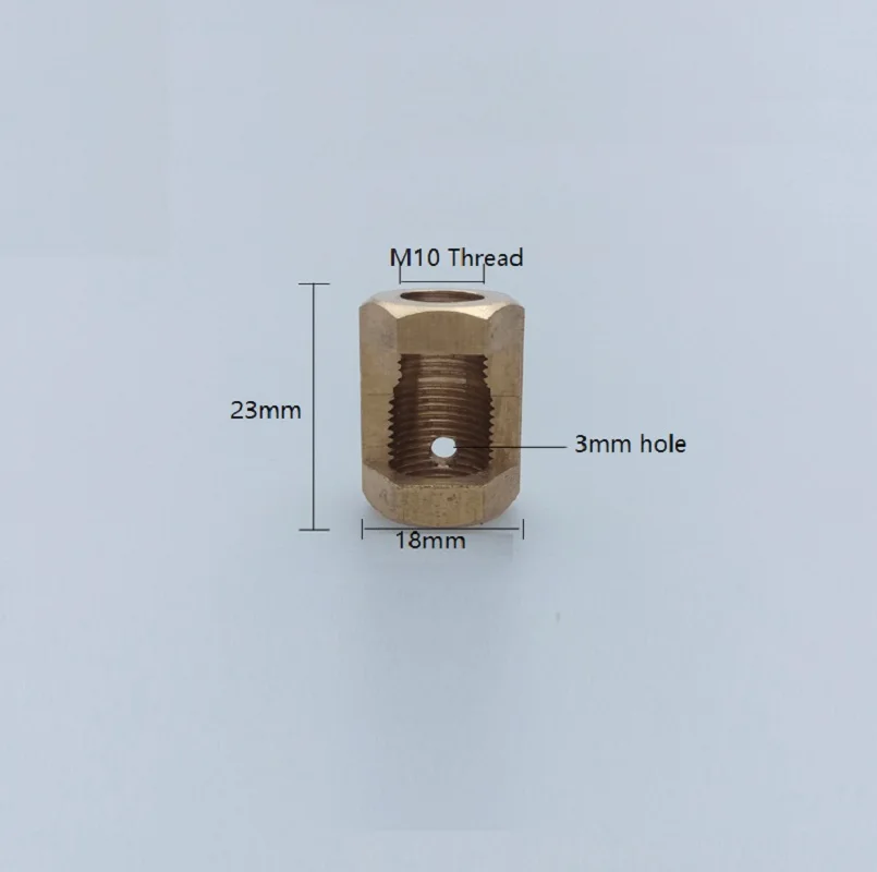 M10 Brass Hexagonal Nut Fastening Thread Rod Hollow Tube Connector ...