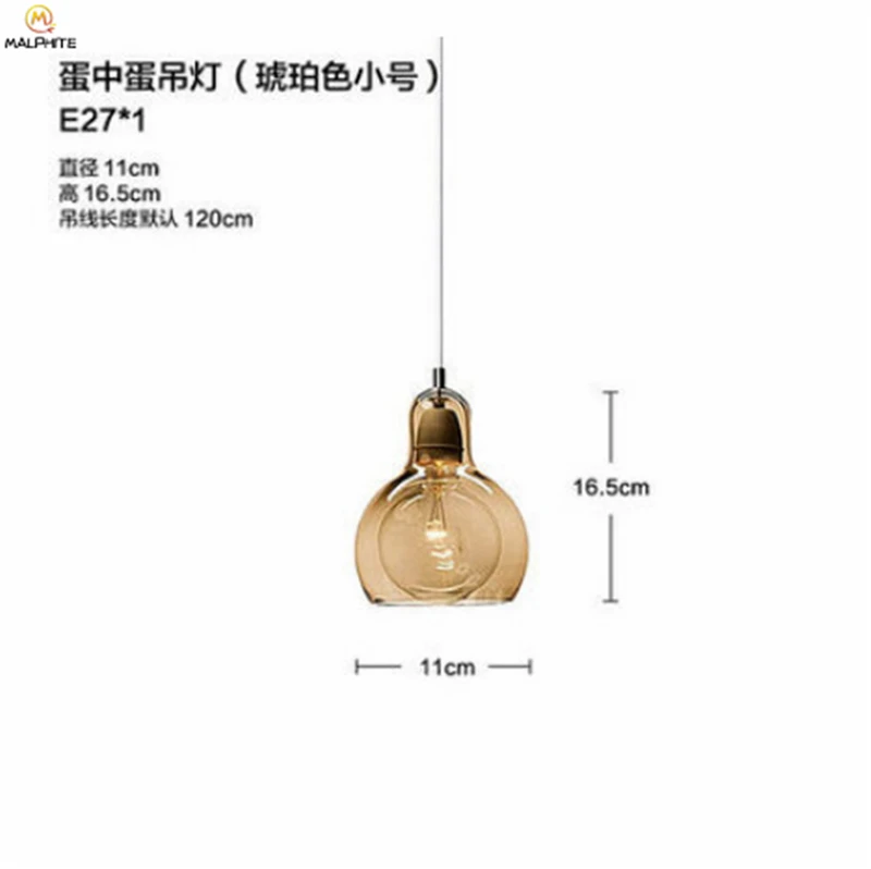 Nordic LED Glass Pendant Light Cofe Restaurant Hanglamp Pendant Lamp ...