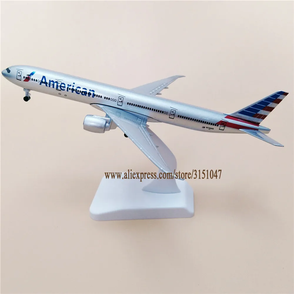 19cm Metal Plane Model Air American AA Airlines B777 300ER Airplane ...