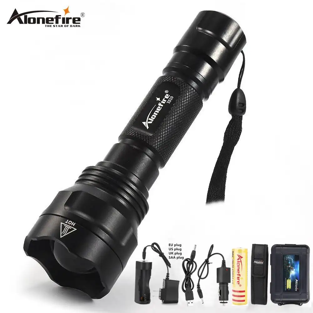 Alonefire X510 Xm-l2 Led Flashlight Aluminum Waterproof Zoomable Tactical Flash Light Torch ...