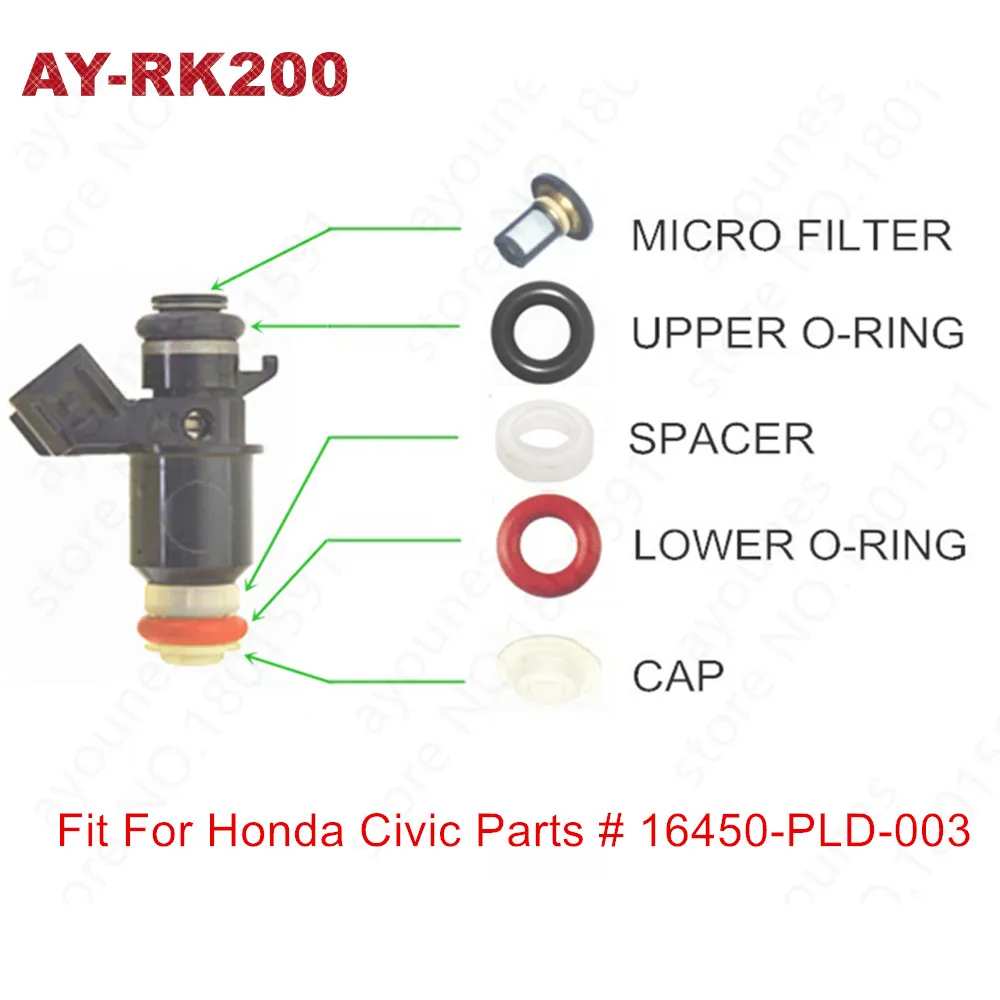 20Sets-Fuel-Injector-Repair-Kits-For-Honda-Civic-EX-1-7L-D17A2-Parts ...