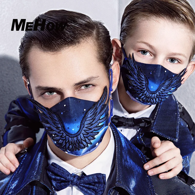 MeHow Silicone Rubber Mouth Mask Unisex Star Wings Pattern PM2.5 Cute ...
