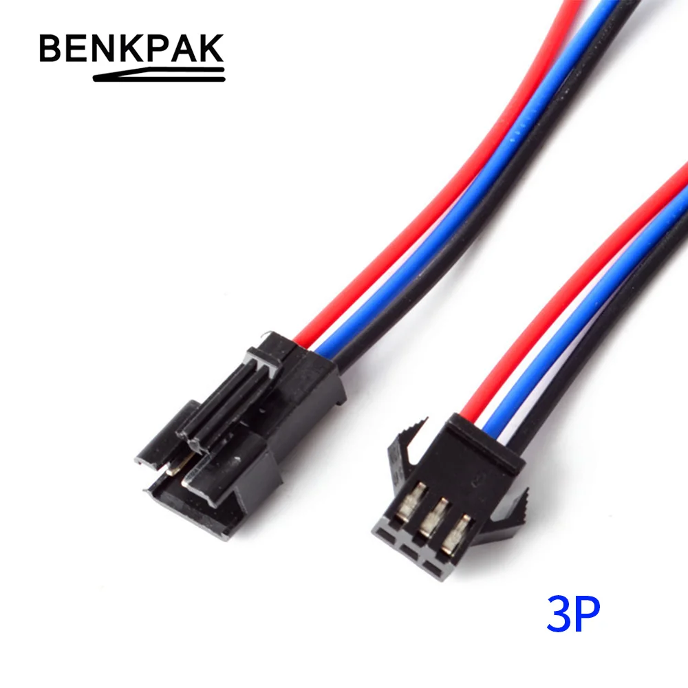 50Pairs 3P JST SM Male Female Wire Connector SM3P LED connectors ...