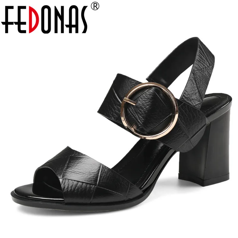 FEDONAS Summer Shoes Woman 2020 Genuine Leather Elegant Gladiator High ...