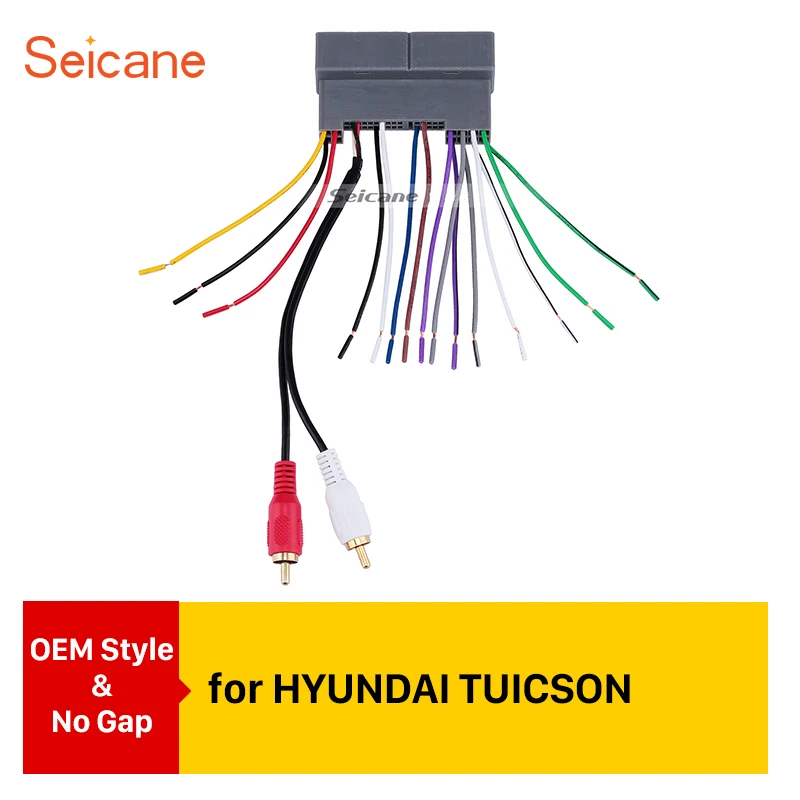 Seicane Top Car Wiring Harness Plug Adapter Audio Cable For Hyundai ...