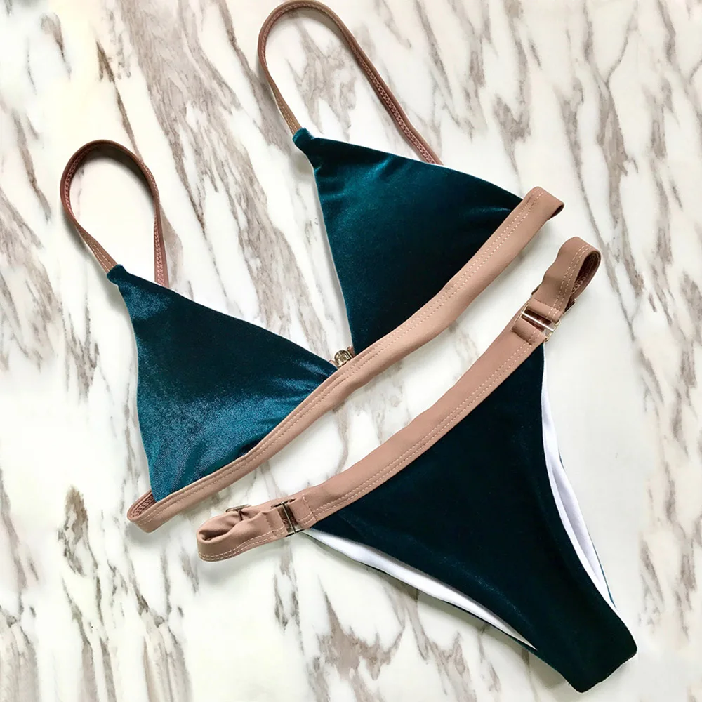 מוצר - ZAFUL Women Bikini Set 2017 Sexy High Cut Buckles Plunge Beach ...