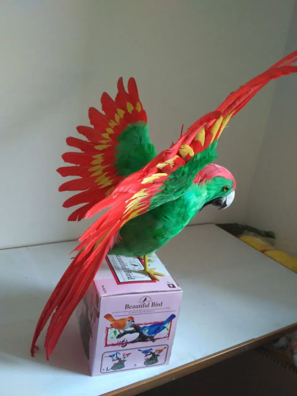 new-simulation-red-green-parrot-model-polyethylene-furs-big-wings ...