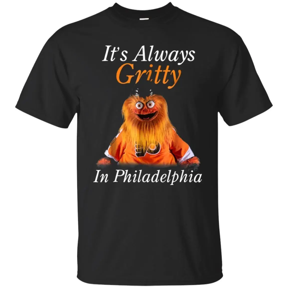 It's Always Gritty In Philadelphia Hockey Mascot Black T Shirt Size ...