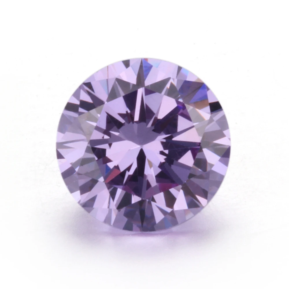 3.25 12mm5A Round Brilliant Cut Lavender Cubic Zirconia Stone Loose CZ ...