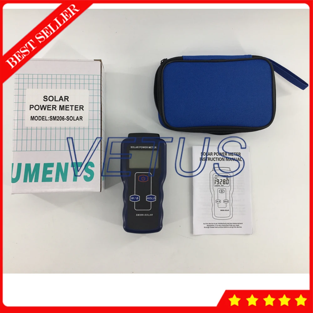 Sm206 Solar Power Meter Light Meter Solar Radiation Tester Solar Power ...