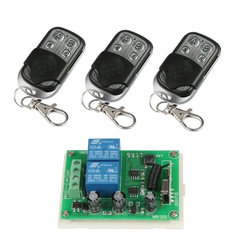 433MHz RF Remote control Toggle switch 4 buttons Learning Code 1527 ...