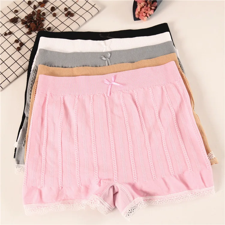 100% Cotton Little Girl Safety Pants Elastic Breathable Children's Lace ...