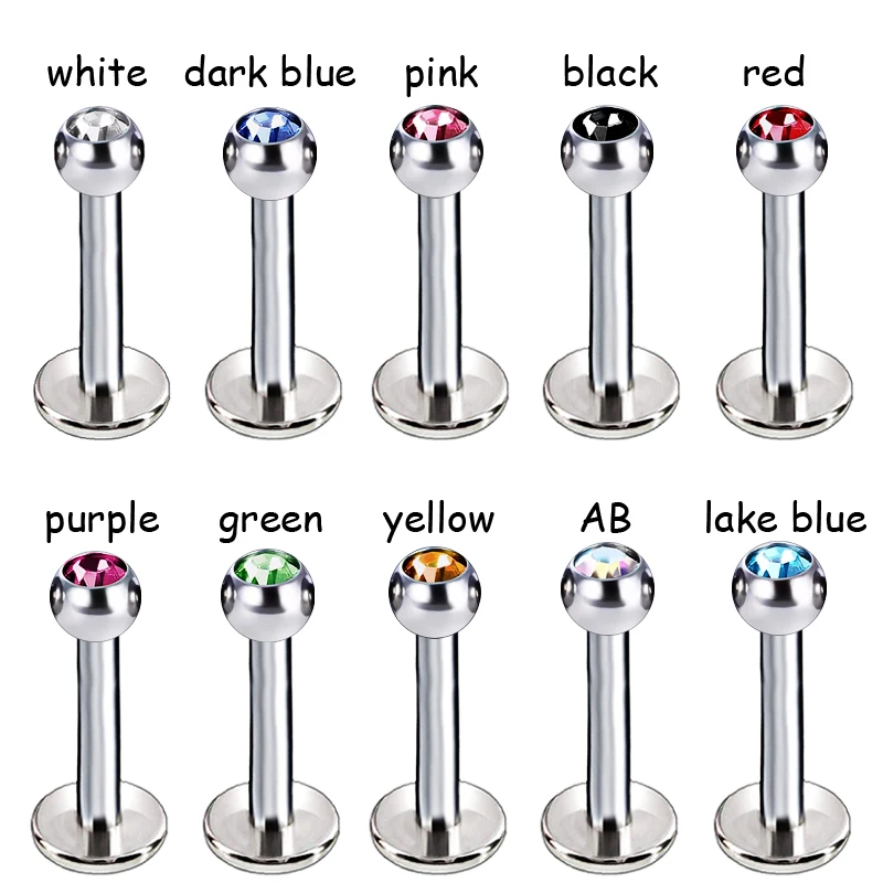 2pcs/lot 8mm Surgical Steel Lip Studs Piercing Earrings Labret ...