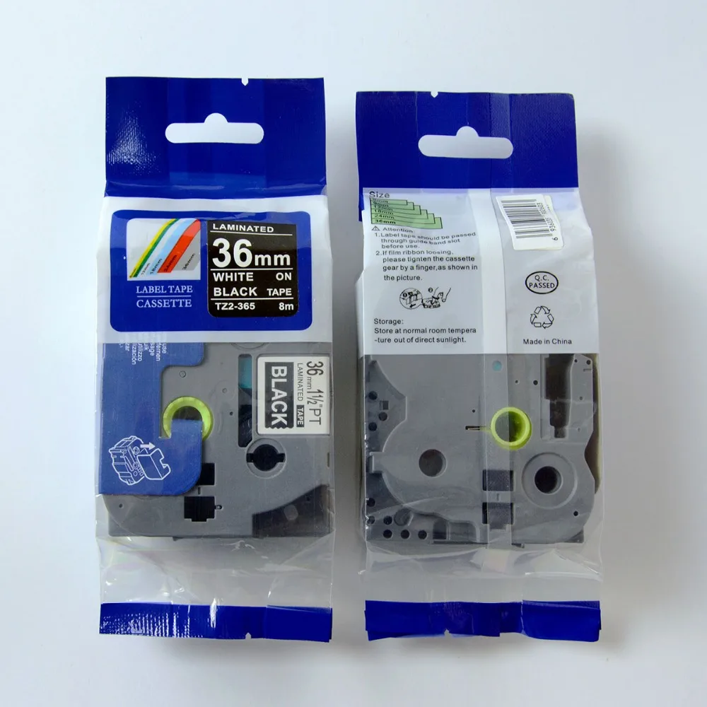 Free-shipping-5-pcs-Compatible-brother-36mm-white-on-black-TZ-label ...