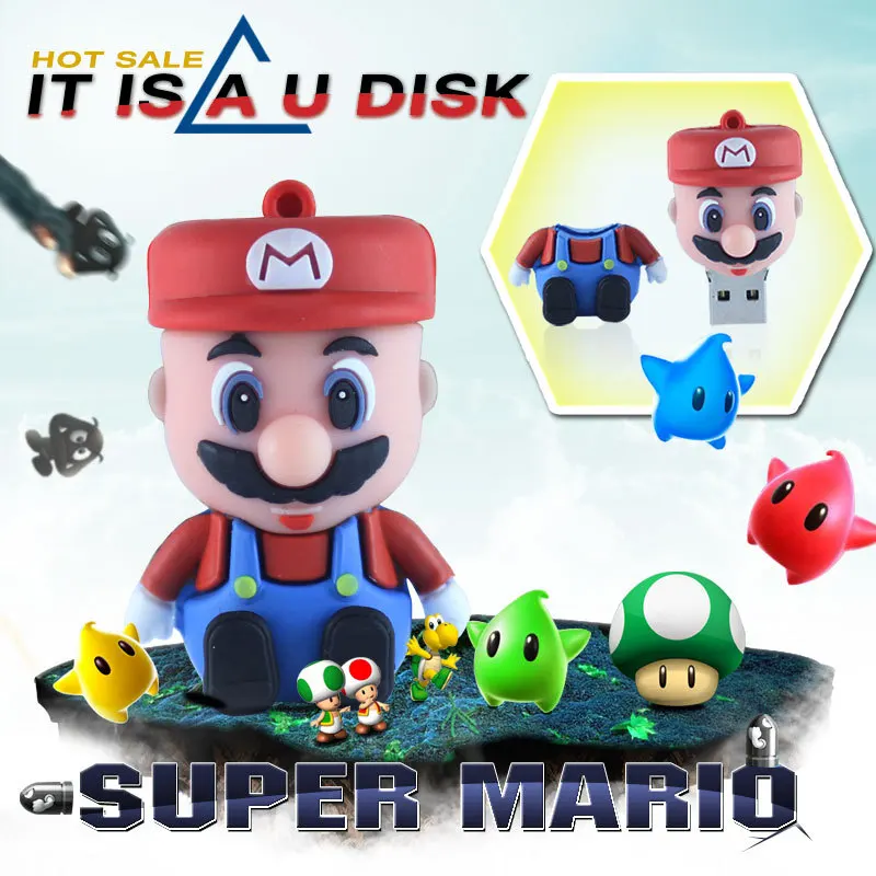 USB flash drive 64gb pen drive cute super Mario 16g pendrive 8g 4g Usb ...