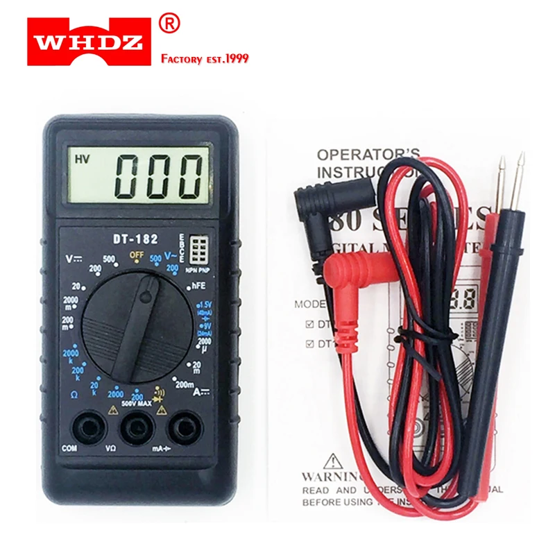 WHDZ DT182 Extra Mini Digital Multimeter with Buzzer Overload ...