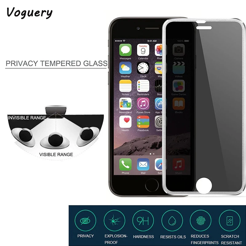 For iPhone 6s Plus Tempered Glass Screen Protector Privacy Anti spy ...