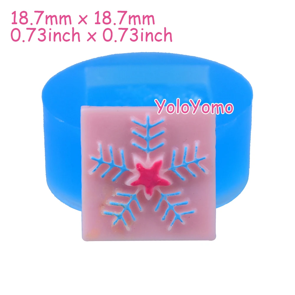 P106YL 18.7mm Square Snowflake Silicone Push Mold Cupcake Topper, Cade ...