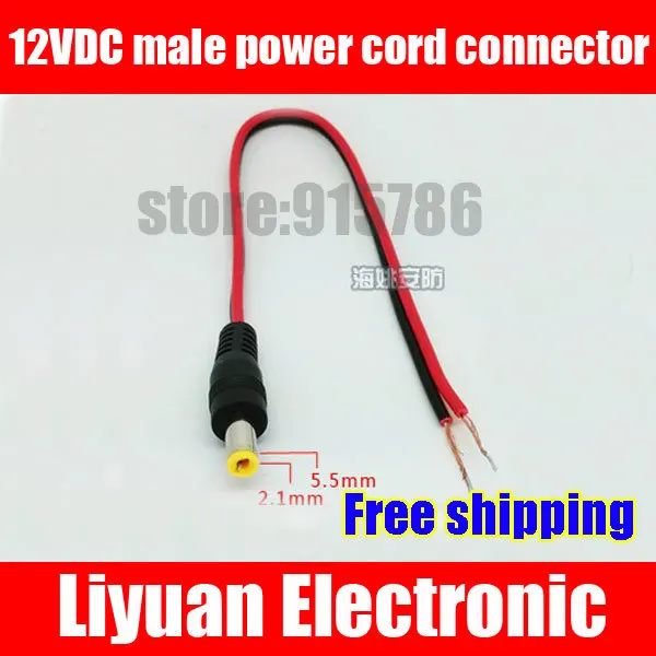 Free Shipping 12vdc Male Power Cord Connector / Adapter / Connector ...